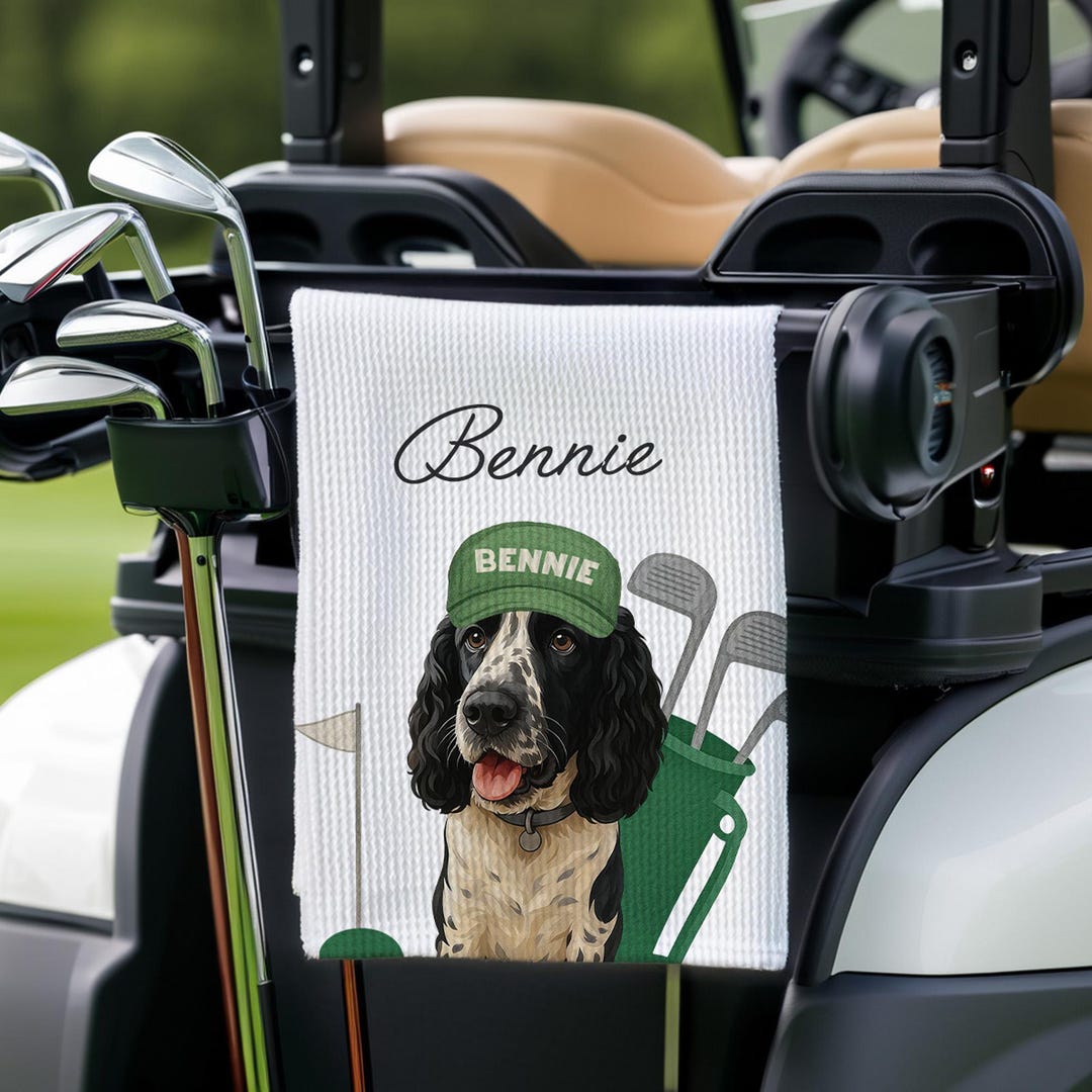 Custom Pet Golf Towel, Photo + Pet Name Custom Dog Golf Towels, Pet Lover Gifts, Gift for Dad ...