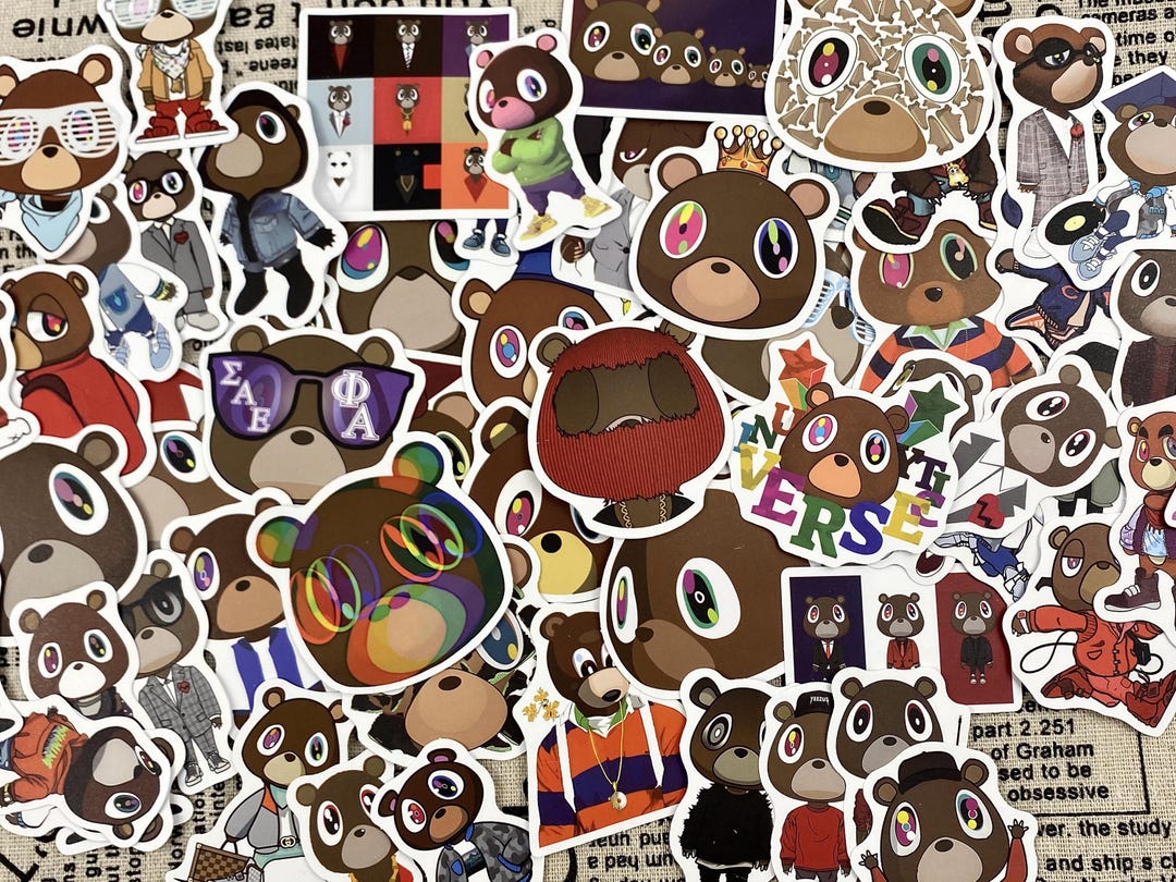 Kanye Bear Sticker,kanye West College Dropout ,laptop Stickers/luggage ...
