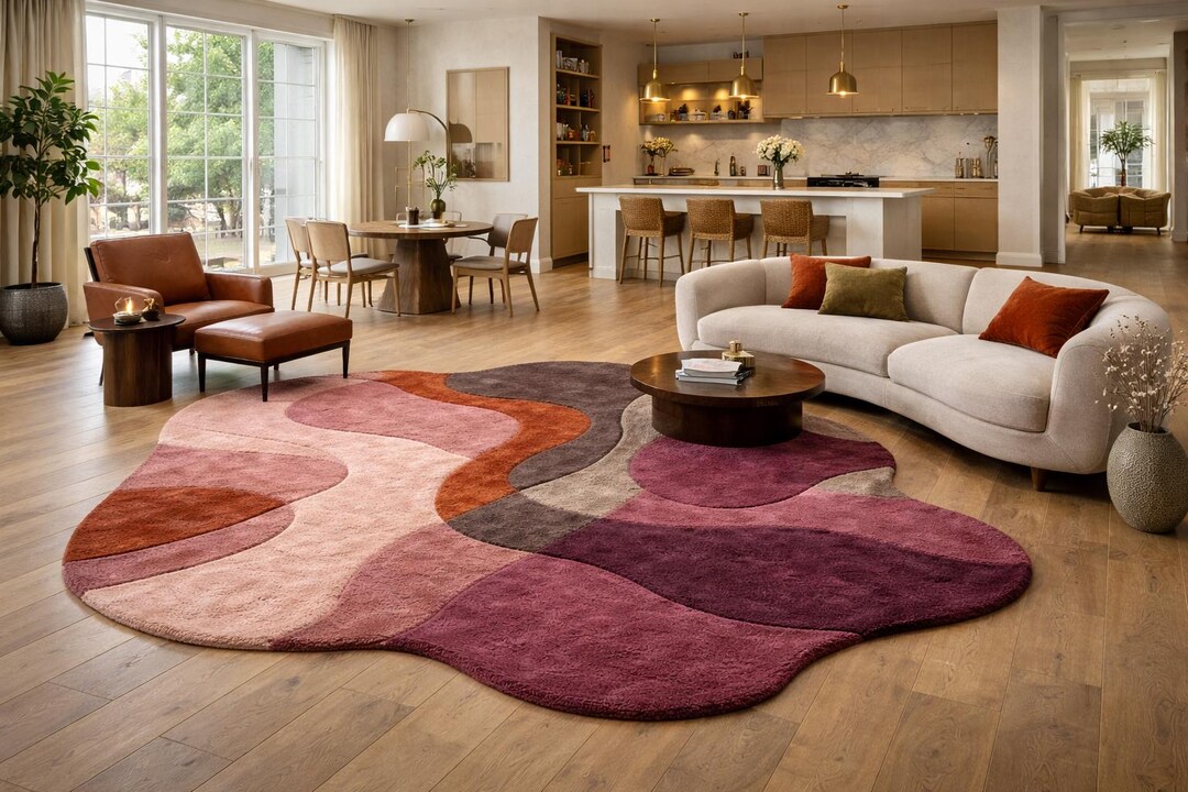 Modern Irregular Abstract Hand Tufted Wool Rug – Luxury Designer Carpet ...