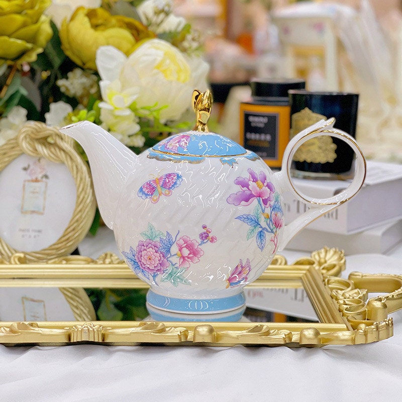 European Light Luxury Ceramic Tea Set, Floral Ceramic Coffee Set ...