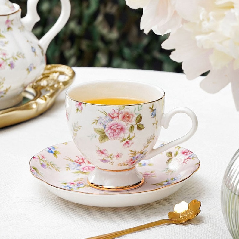 Exquisite Ceramic Tea Set, Flower Teapot Set, Afternoon Tea Set ...