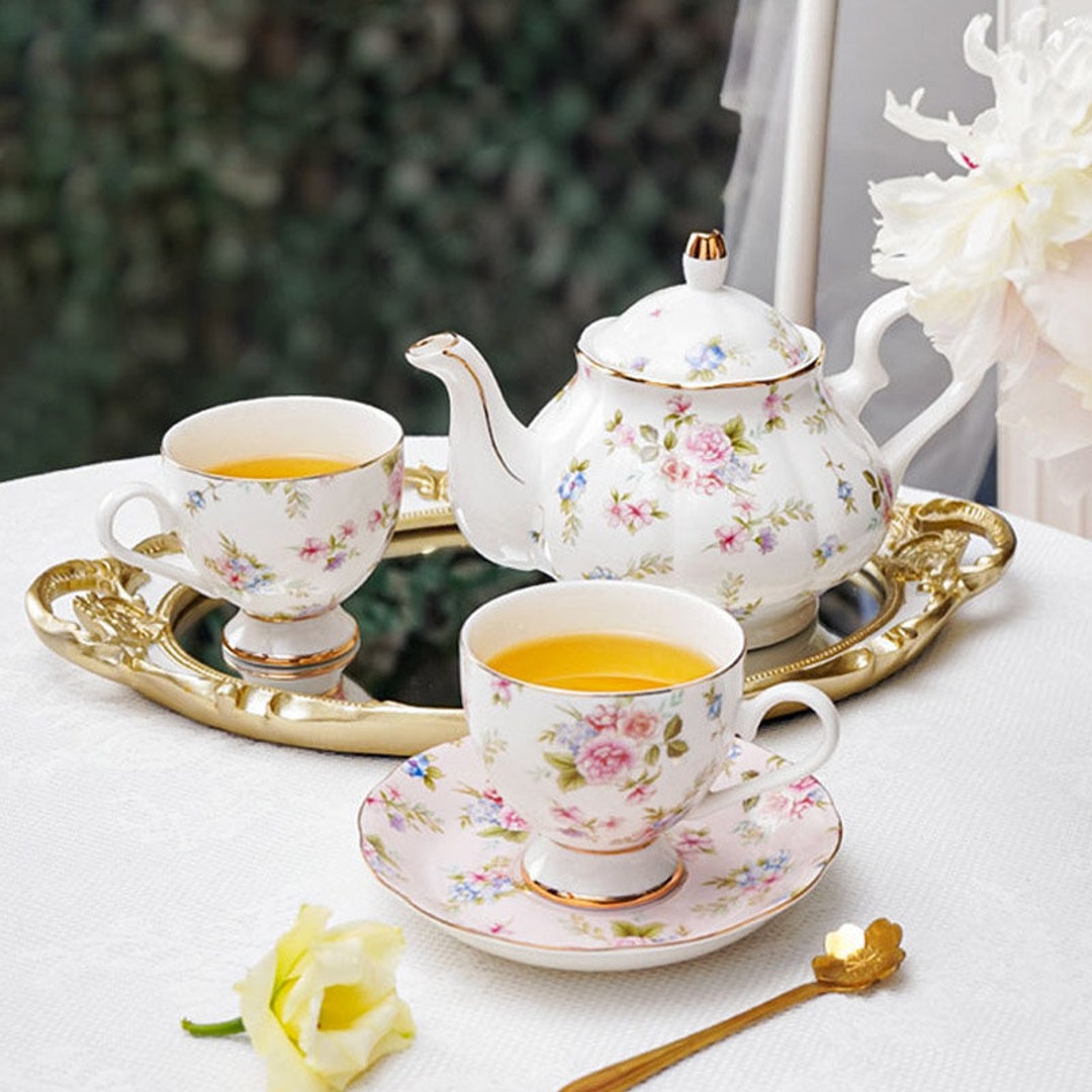 Exquisite Ceramic Tea Set, Flower Teapot Set, Afternoon Tea Set ...