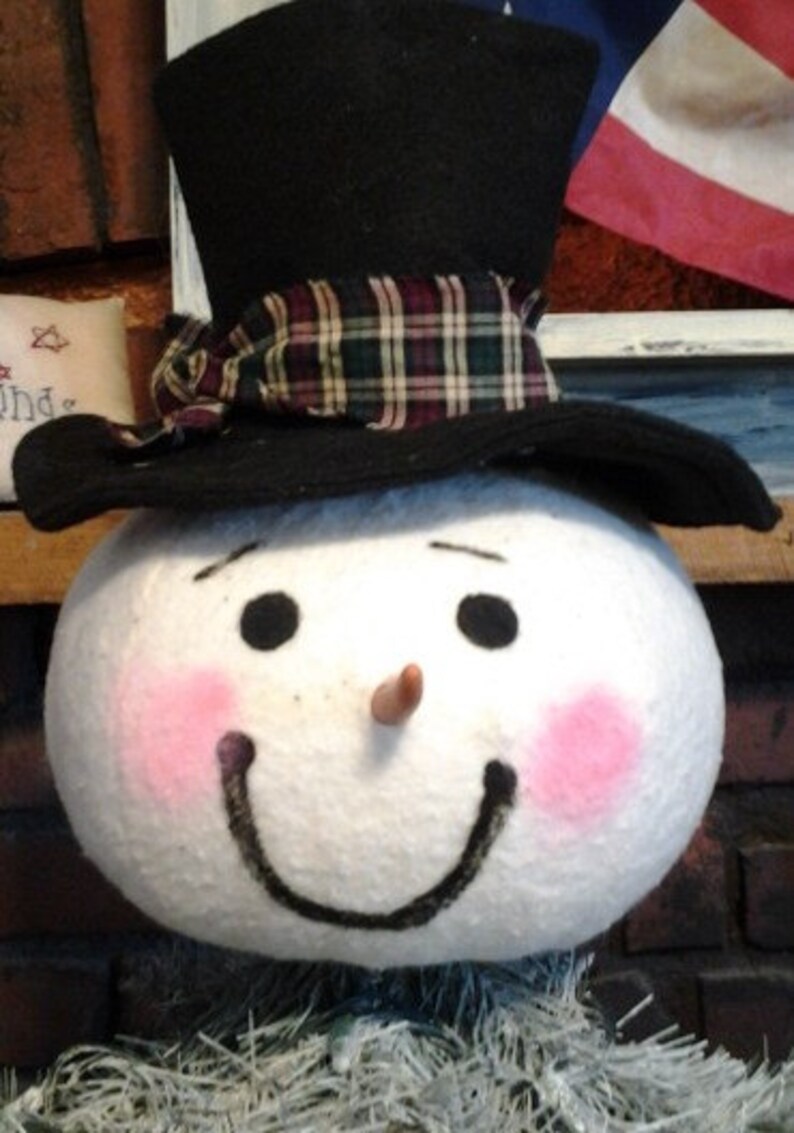Large Primitive Snowman Head | Etsy
