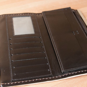 Leather Checkbook Wallet - Nice Pattern With Wood Grain and Heart in ...