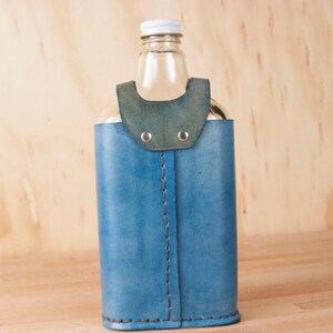 Leather and Glass Flask - Vintage Style - 375ml Flask - Handmade Flask ...