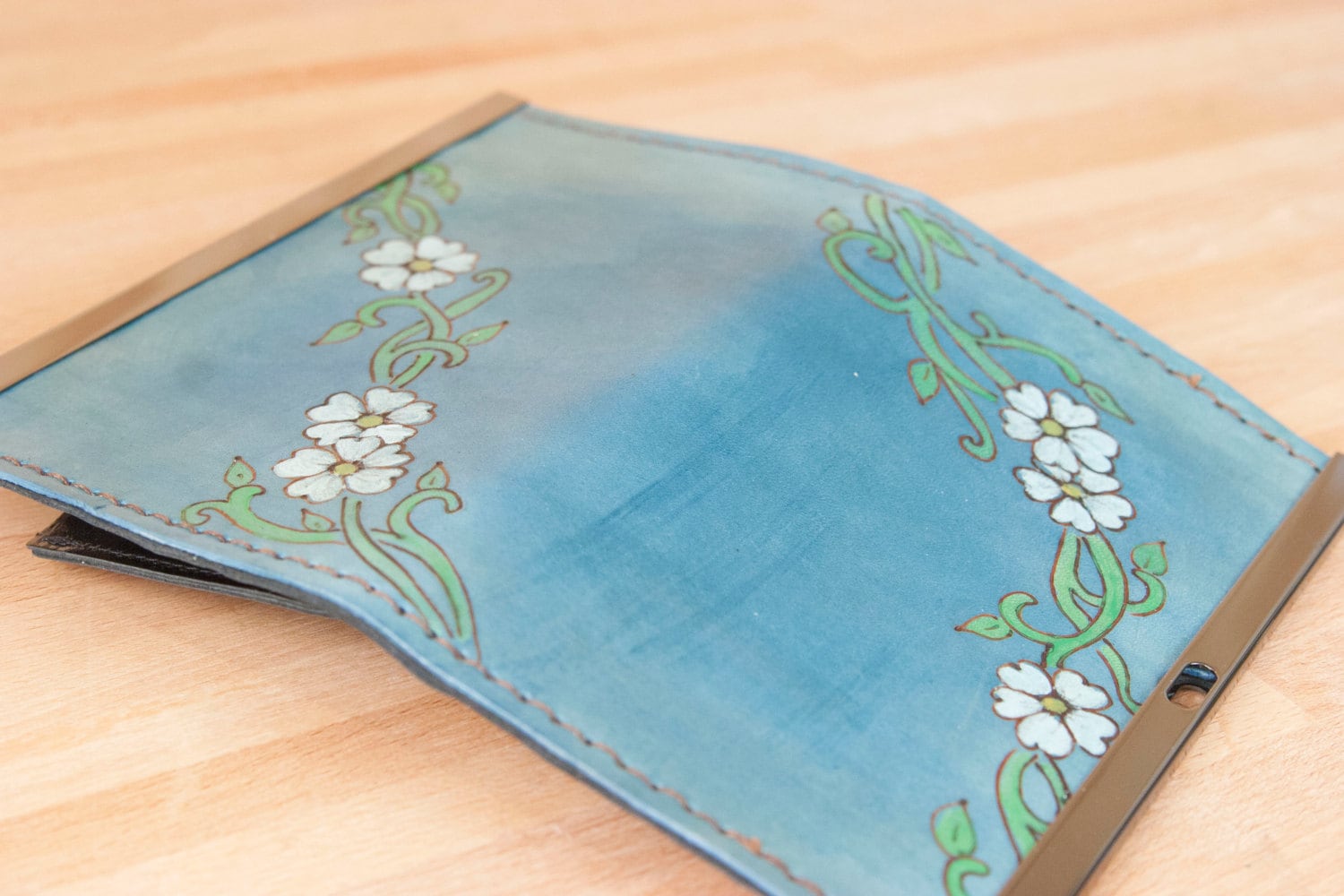 Leather Checkbook Wallet Clutch Wallet Womens Wallet | Etsy