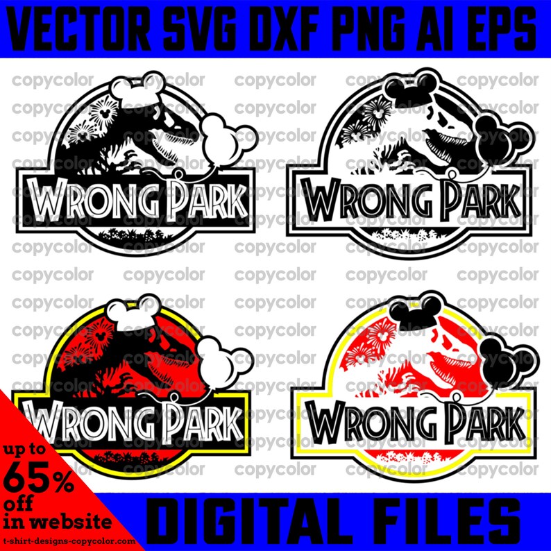 Wrong Park Mouse Ears Vector SVG for Cricut PNG for Print T-shirt ...