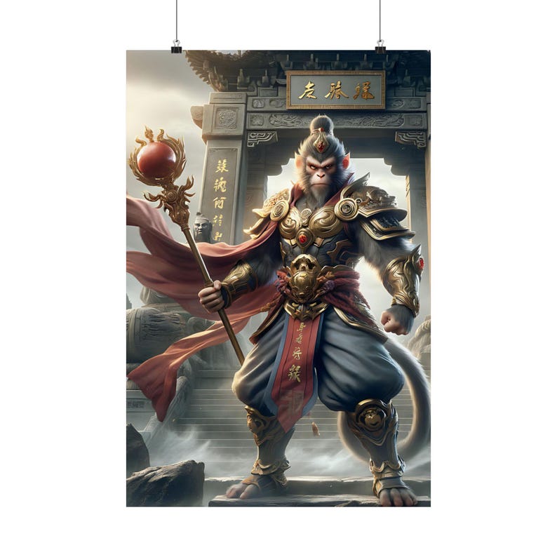 Sun Wukong Throne Monkey King Great Sage Chinese Mythology Matte ...