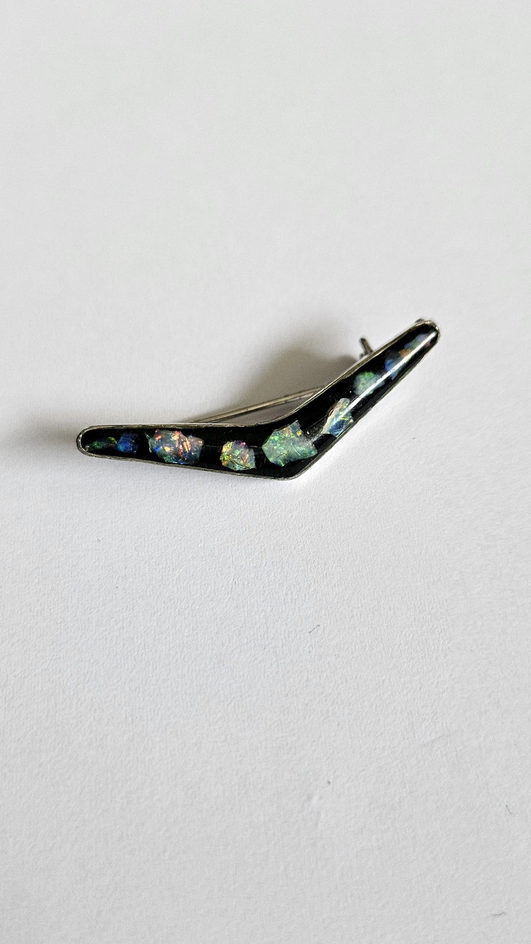 Vintage Australian Opal Boomerang Brooch Pin - Etsy