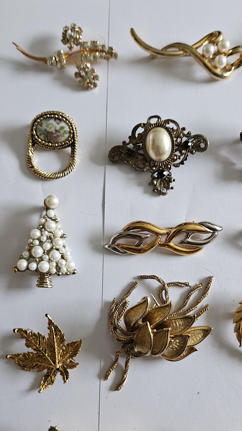 Vintage Gold Tone Plated Mixed Brooch Pin Jewellery Joblot Bundle ...