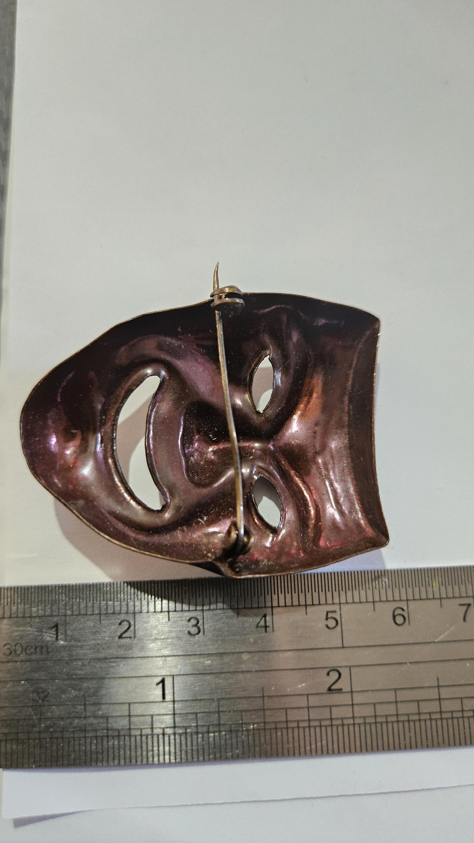 Vintage Large Copper Comedy Face Mask Brooch Pin - Etsy