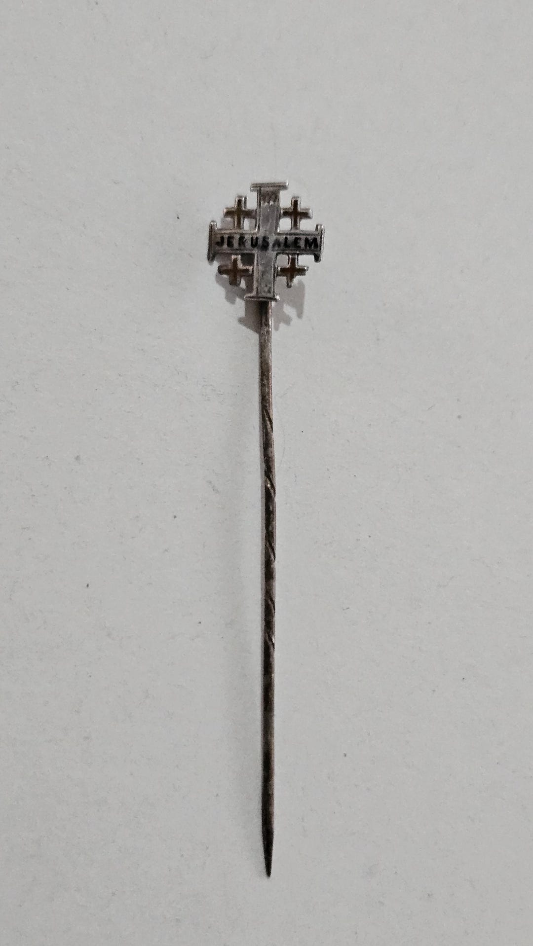 Antique Jerusalem Cross Stick Pin – 800 Silver Holy Land Souvenir – C ...