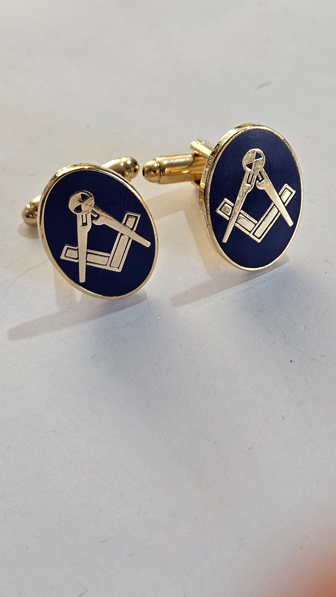 Mens Freemason Cufflinks Blue Enamel Logo Gold Plated - Etsy UK