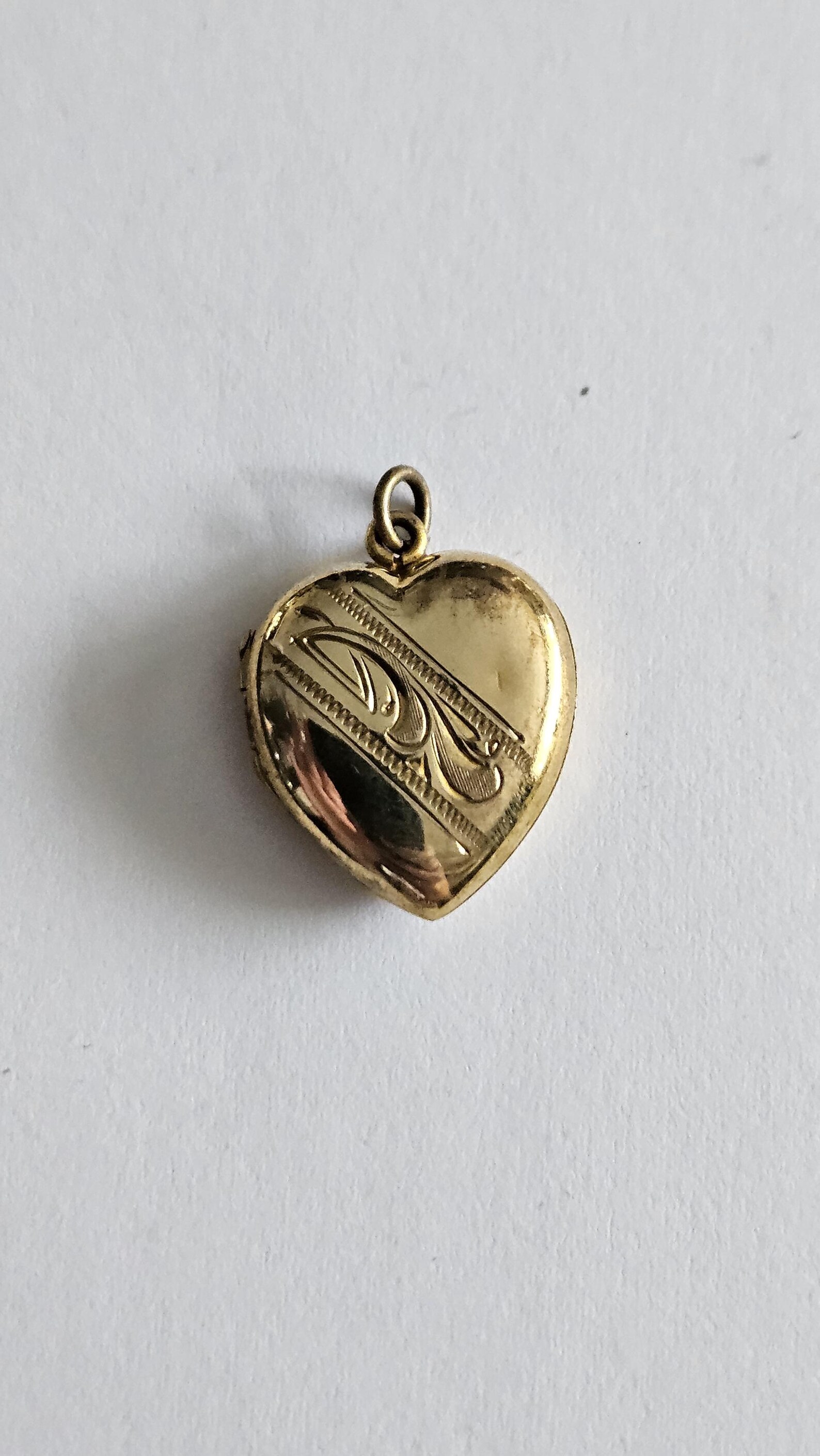 Vintage Art Deco Rolled Gold Engraved Heart Photo Pendant Locket - Etsy