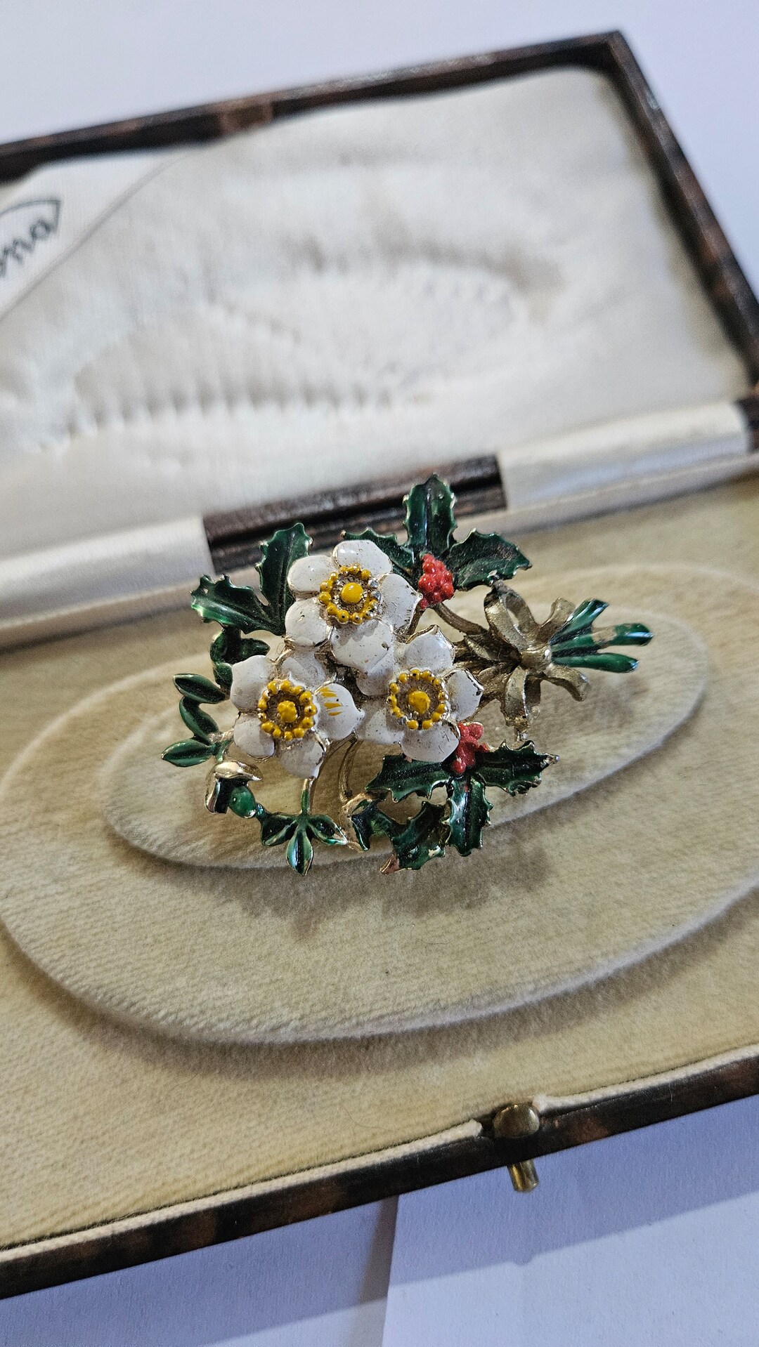 Vintage Christmas Rose Brooch 1960s Signed Exquisite Pin - Etsy