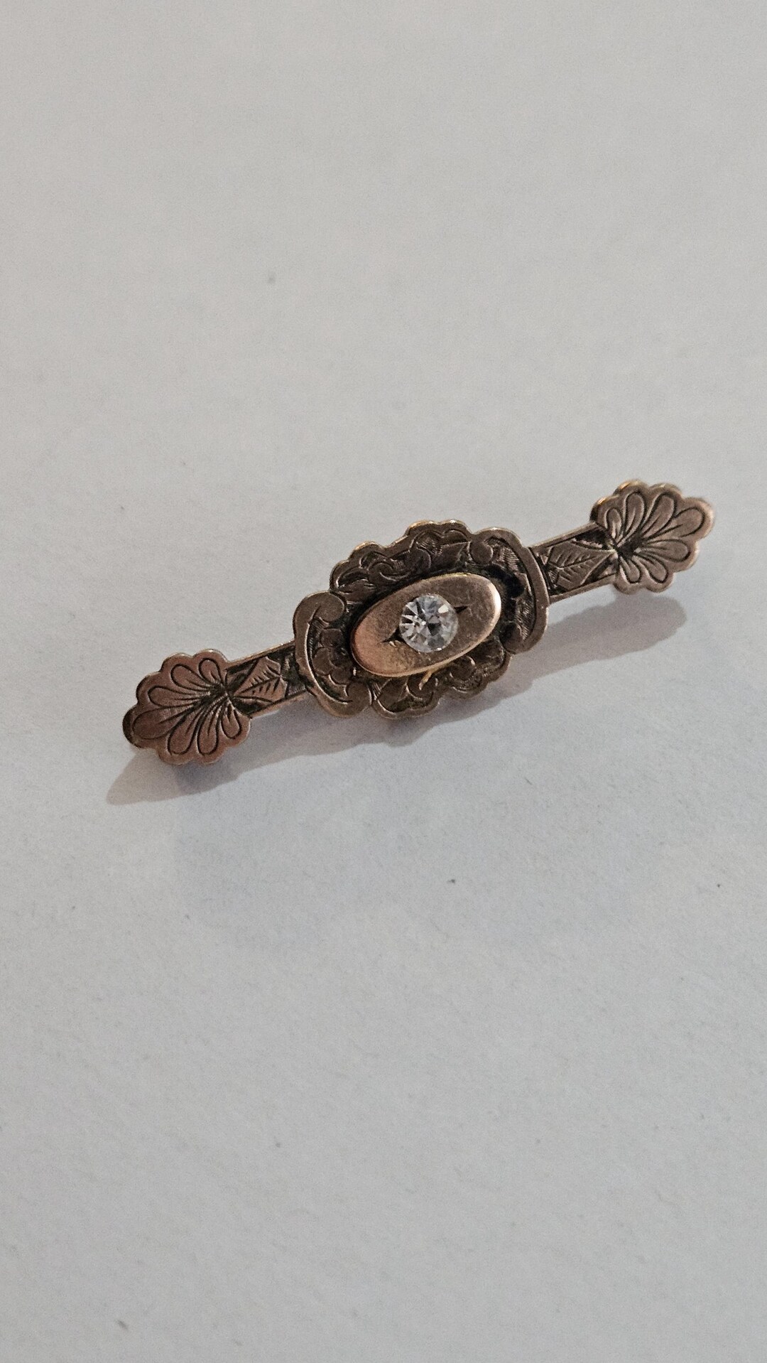 Antique Victorian Gold Filled Paste Bar Brooch – Engraved Edwardian ...