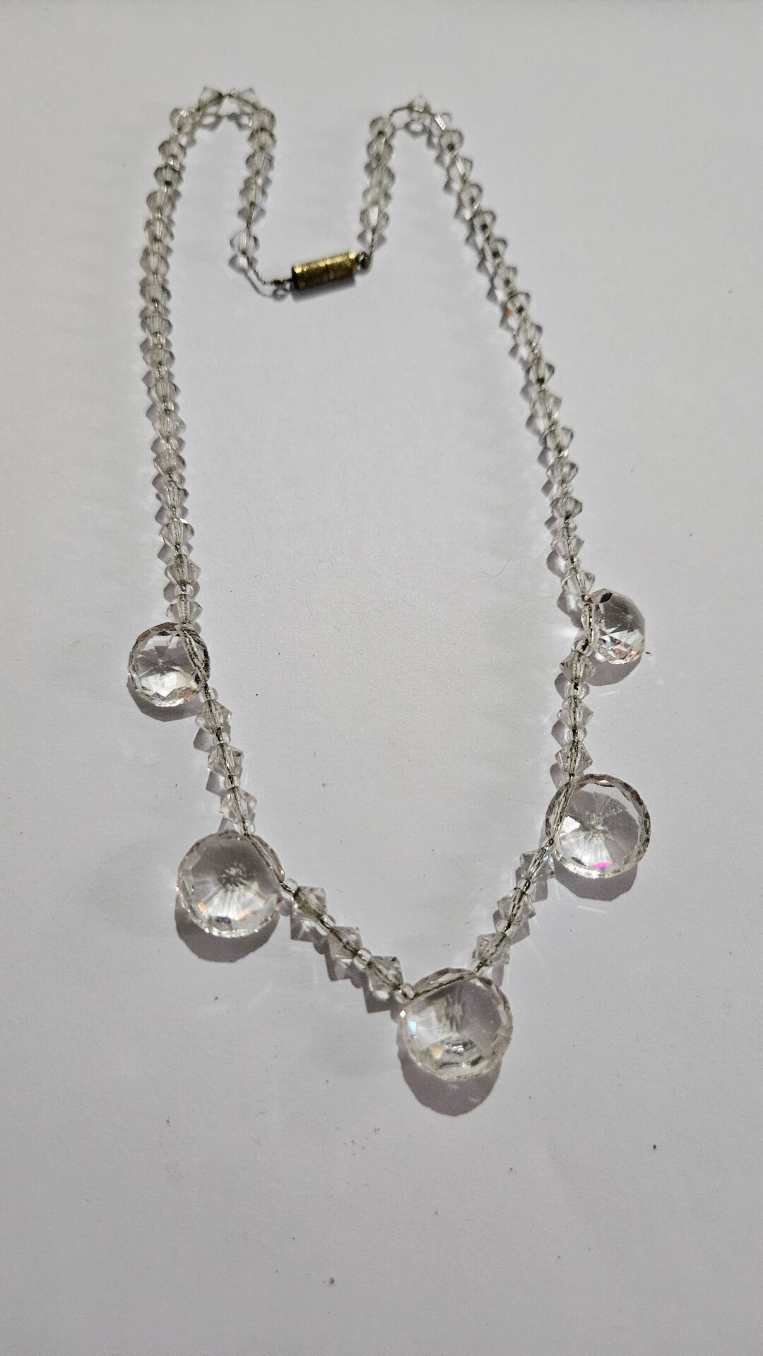 Vintage Art Deco Clear Rock Crystal Drop Pendant Necklace - Etsy