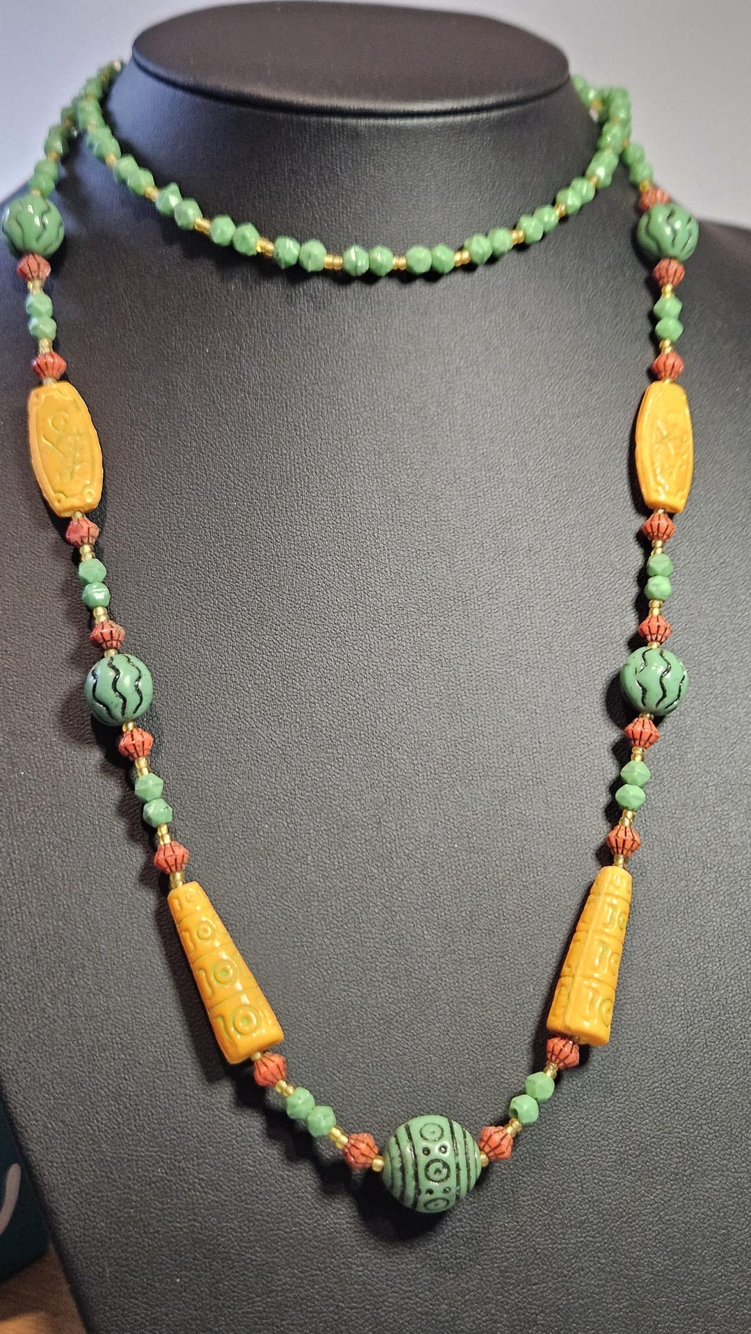 Antique Neiger Bros Necklace, Max Neiger Czech Glass, Art Deco ...