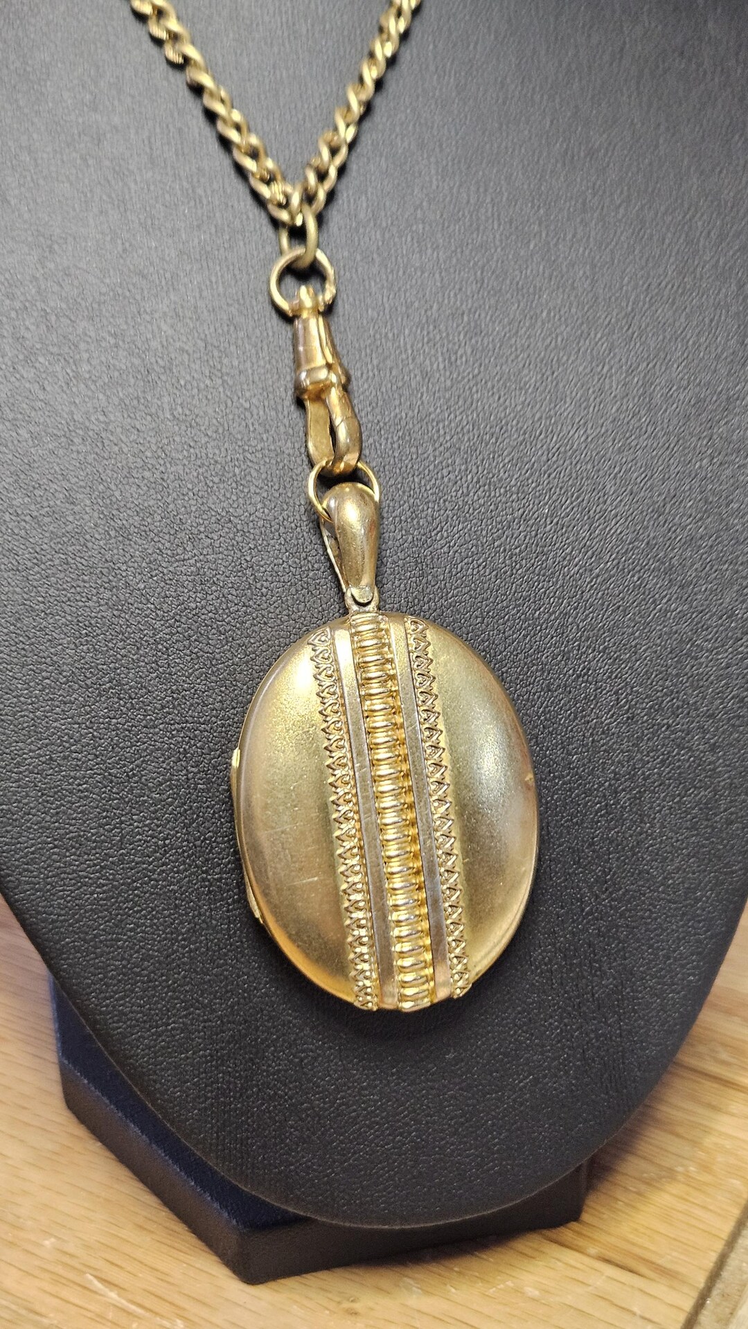 Victorian Etruscan Revival Large Ornate Oval Photo Locket – Pinchbeck ...