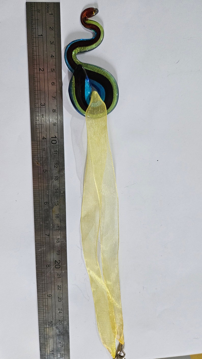 Vintage Large Murano Glass Snake Serpent Pendant Necklace - Etsy