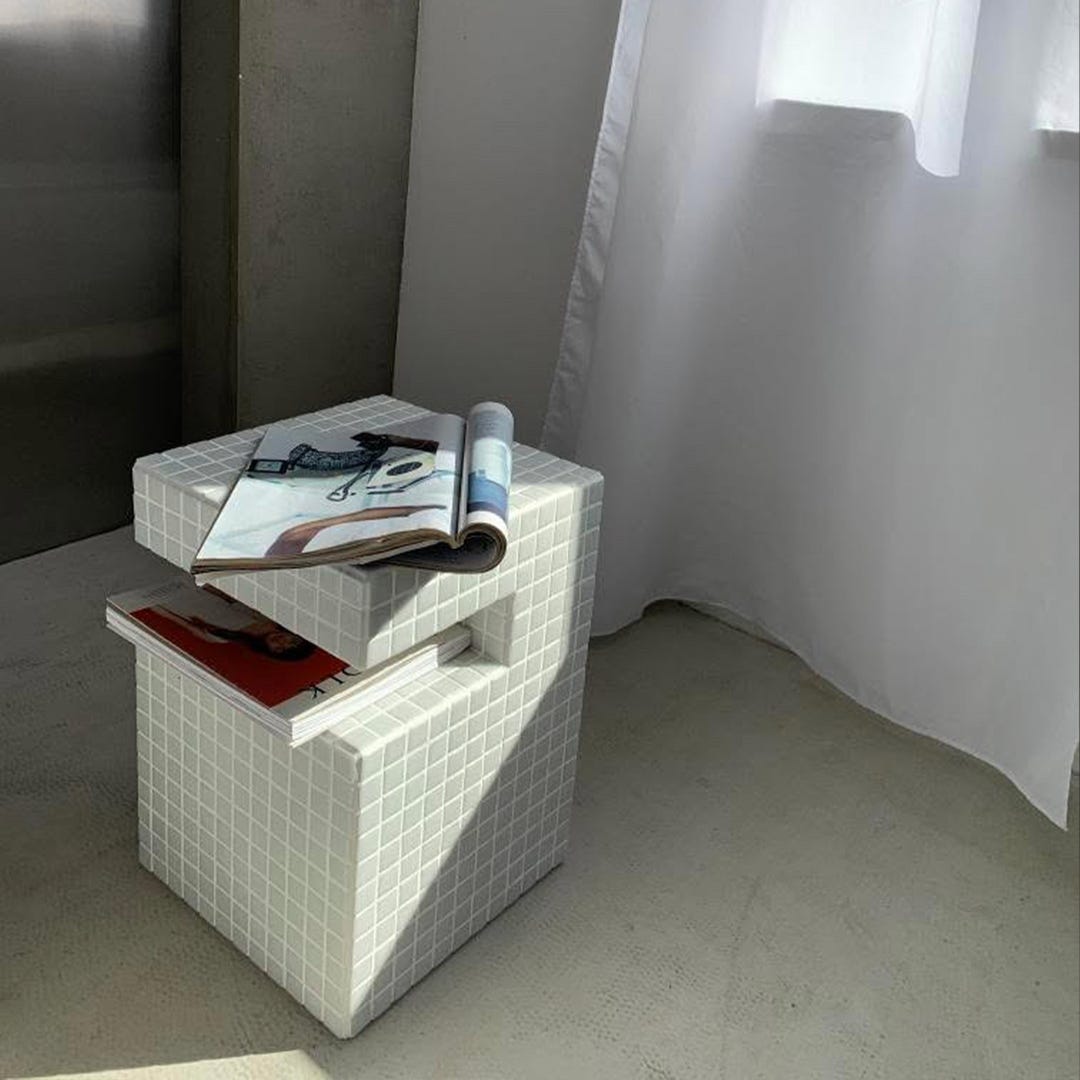 Tile Column, Handmade Tile Plinth, Tile Pedestal, Tile Furniture ...