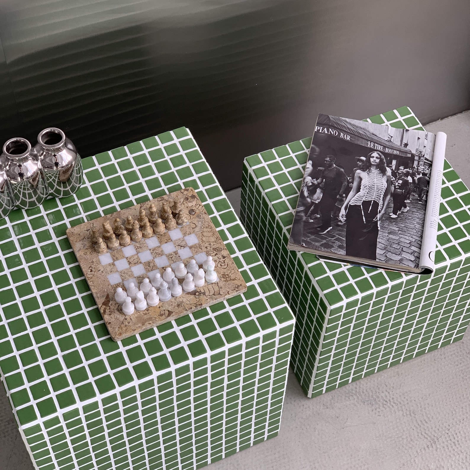 Coffee Tile Table, Tile Side Table, Bedside Shelf, Tile Table, Tile ...