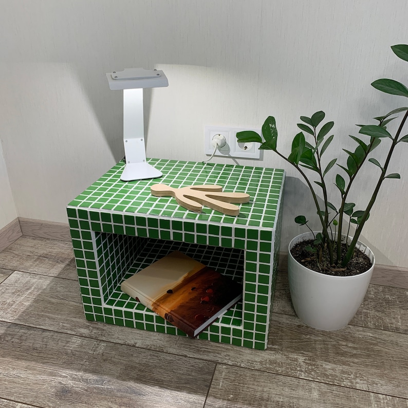 Coffee Tile Table, Tile Side Table, Bedside Shelf, Tile Table, Tile ...