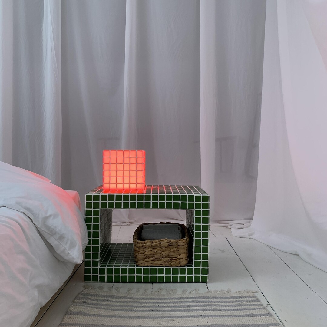 Boho Tile Lamp, Tile Table Lamp, Mosaic Tile Lamp, Modern Lamp, RGB ...