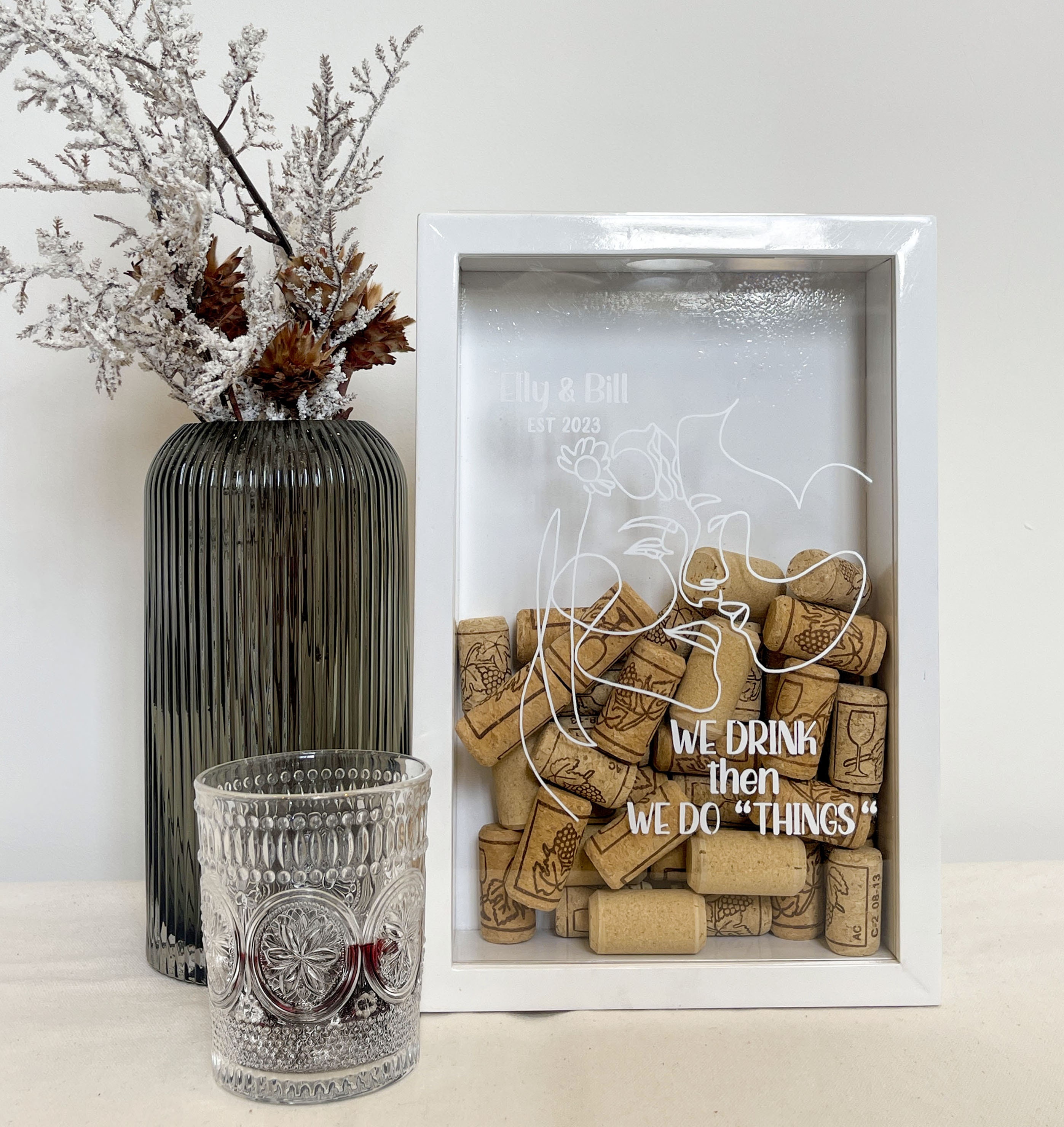 Personalized Wine Cork Holder ,custom Wine Cork Display, Rustic Wedding ...