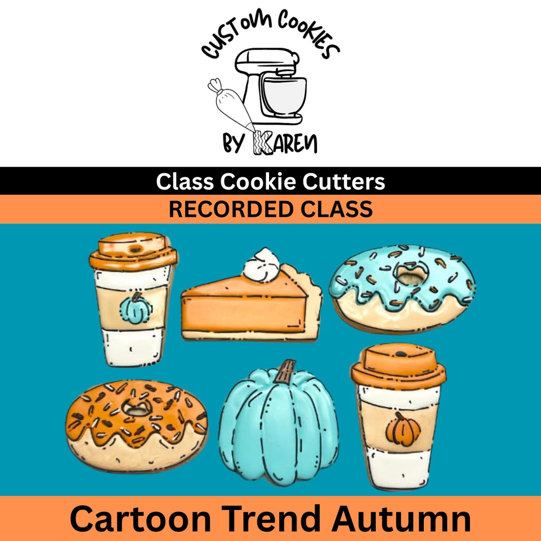 Custom Cookies by Karen Class Cutters - Cartoon Trend Autumn - Etsy