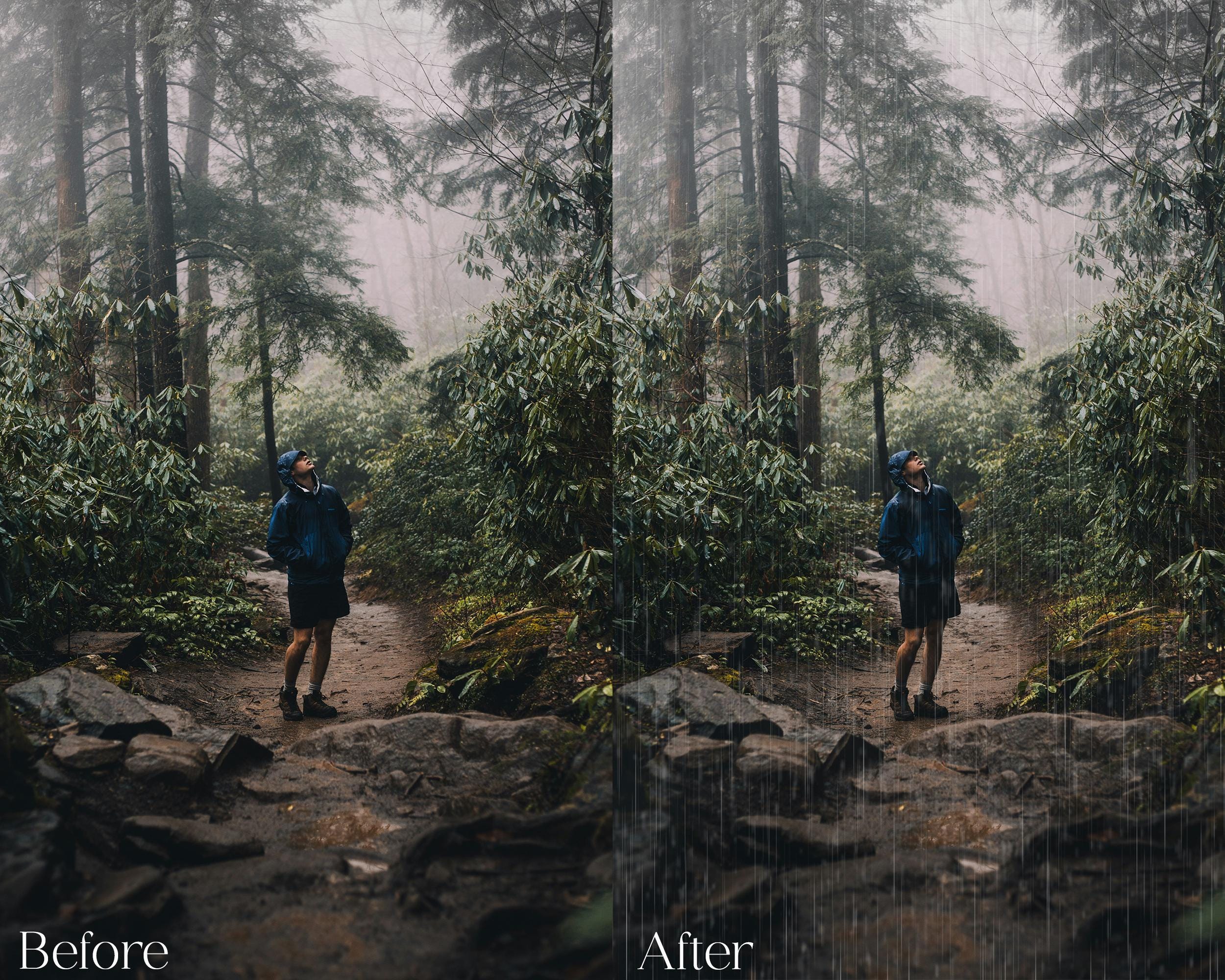 100 Rain Overlays for Photoshop, Realistic Rain, Falling Rain Overlay ...