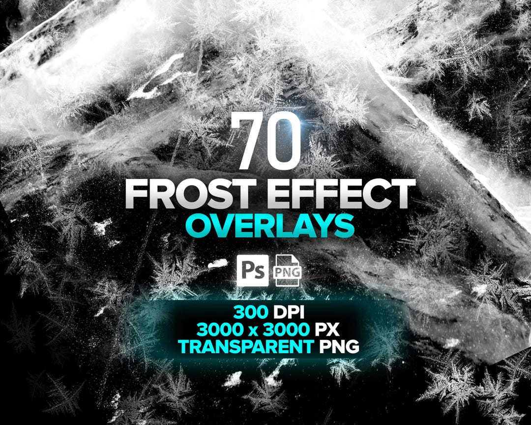 70 Frost Photoshop Overlays, Frozen Ice, Winter Overlays, Frosty ...