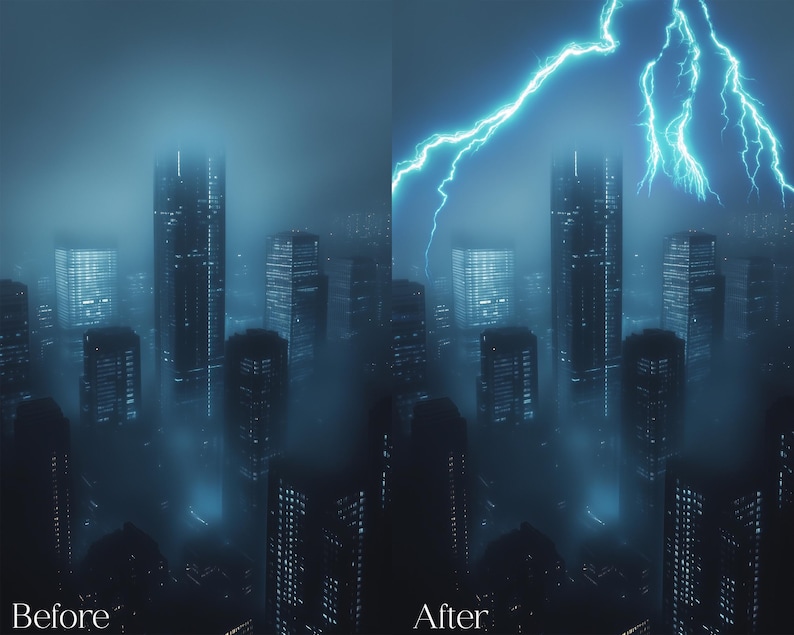 100 Lightning Photoshop Overlays , Realistic Lightning Effects ...