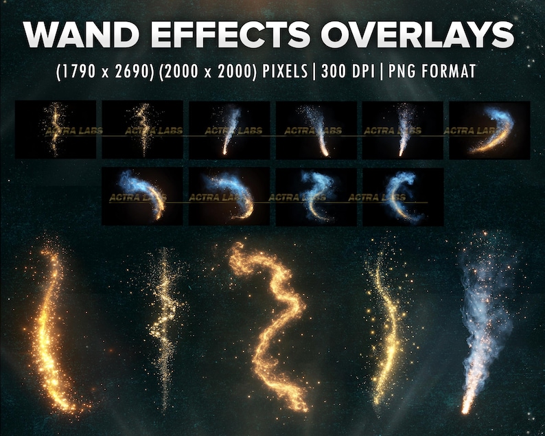 40 Magic Wand Effects, Magic Light Overlays, Bokeh Glitter, Magic Spell ...