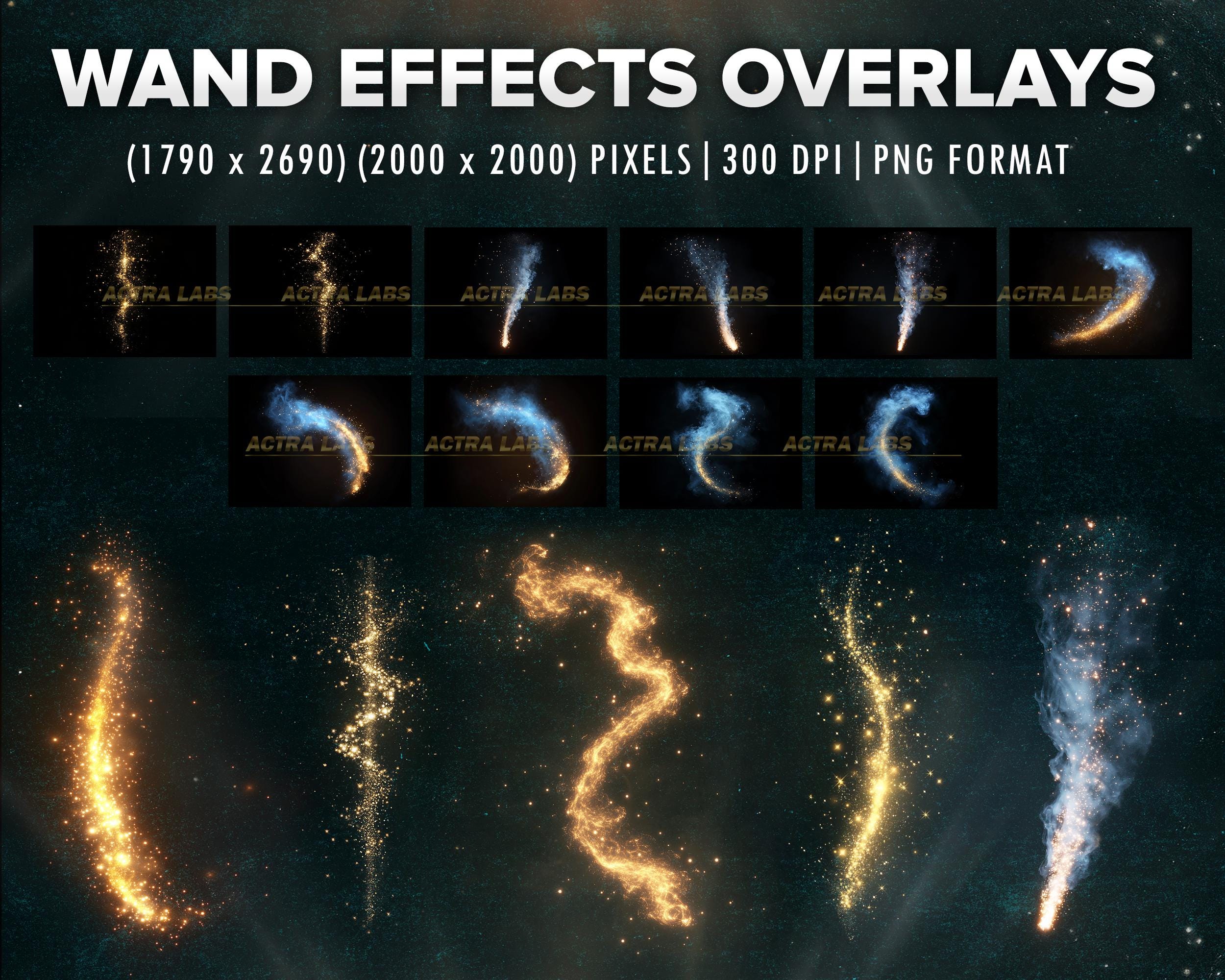 40 Magic Wand Effects, Magic Light Overlays, Bokeh Glitter, Magic Spell ...