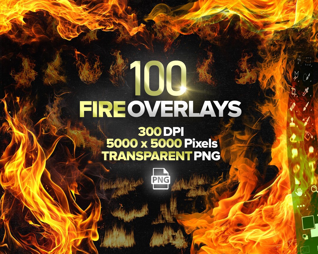100 Fire Overlays Clipart, Fire Effects, Fire Flame Overlays ...