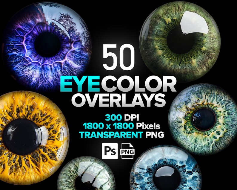 50 Eye Overlays Photoshop, Eye Color Clipart, Eye Lens, Iris Overlays ...