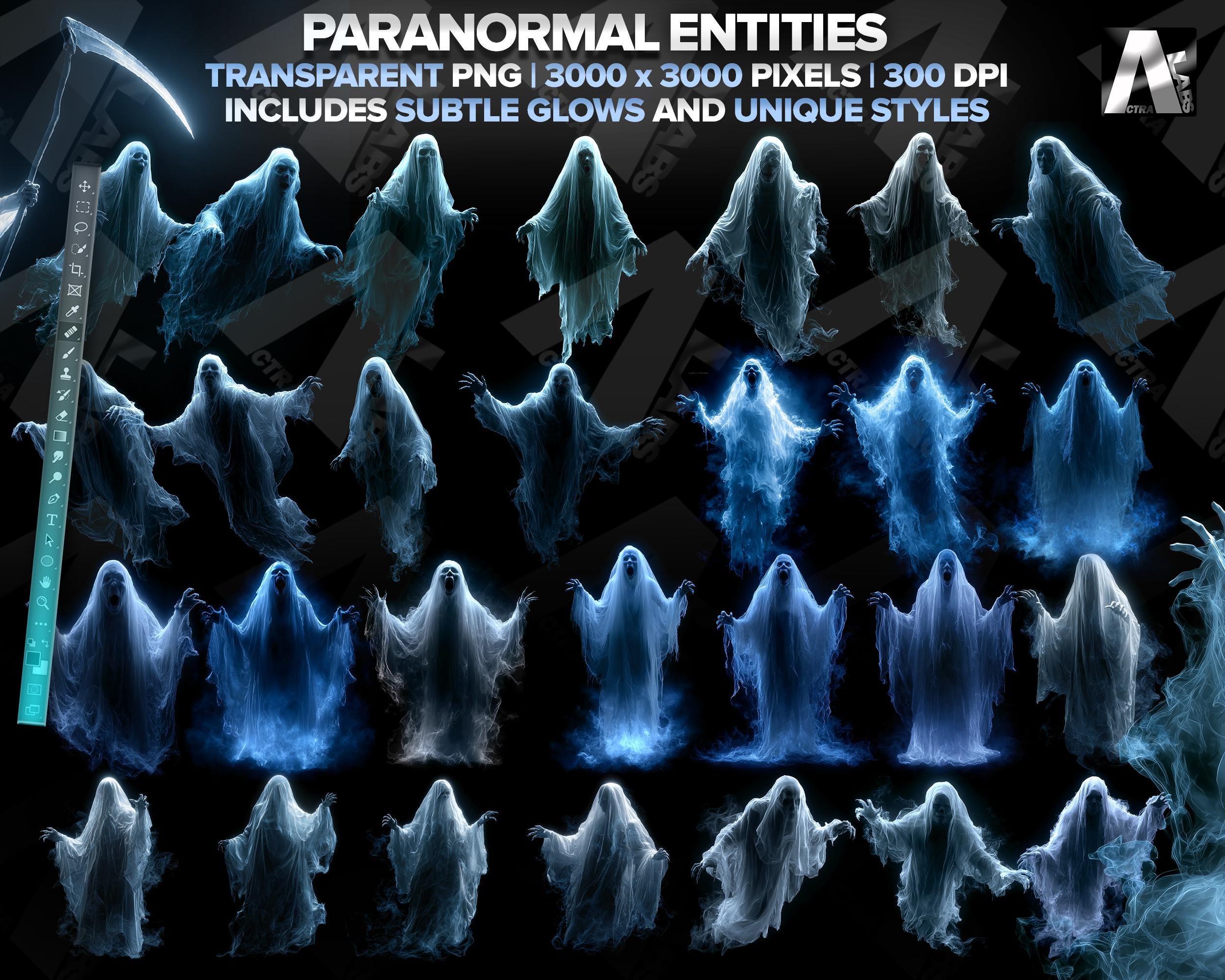 100 Paranormal Entities Overlays, Realistic Ghost Overlays, Halloween ...