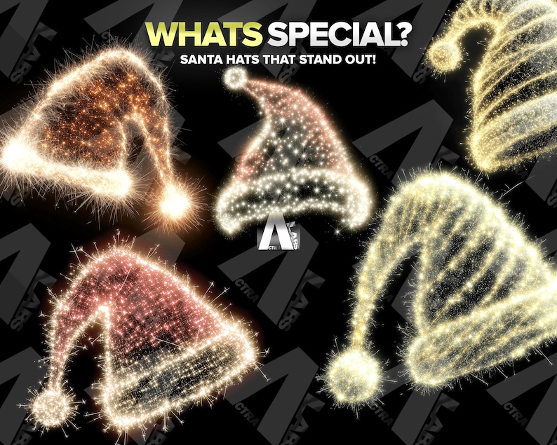 Santa Hat PNG Overlays, Realistic Christmas Hats, Photoshop (digital ...
