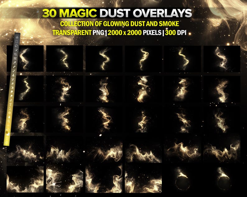 Magic Dust Overlays, Pixie Dust, Fairy Dust, Gold Glitter Clipart ...