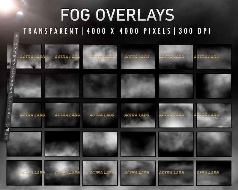 100 Fog Overlays for Photoshop, Smoke Overlay, Transparent PNG, Mist ...