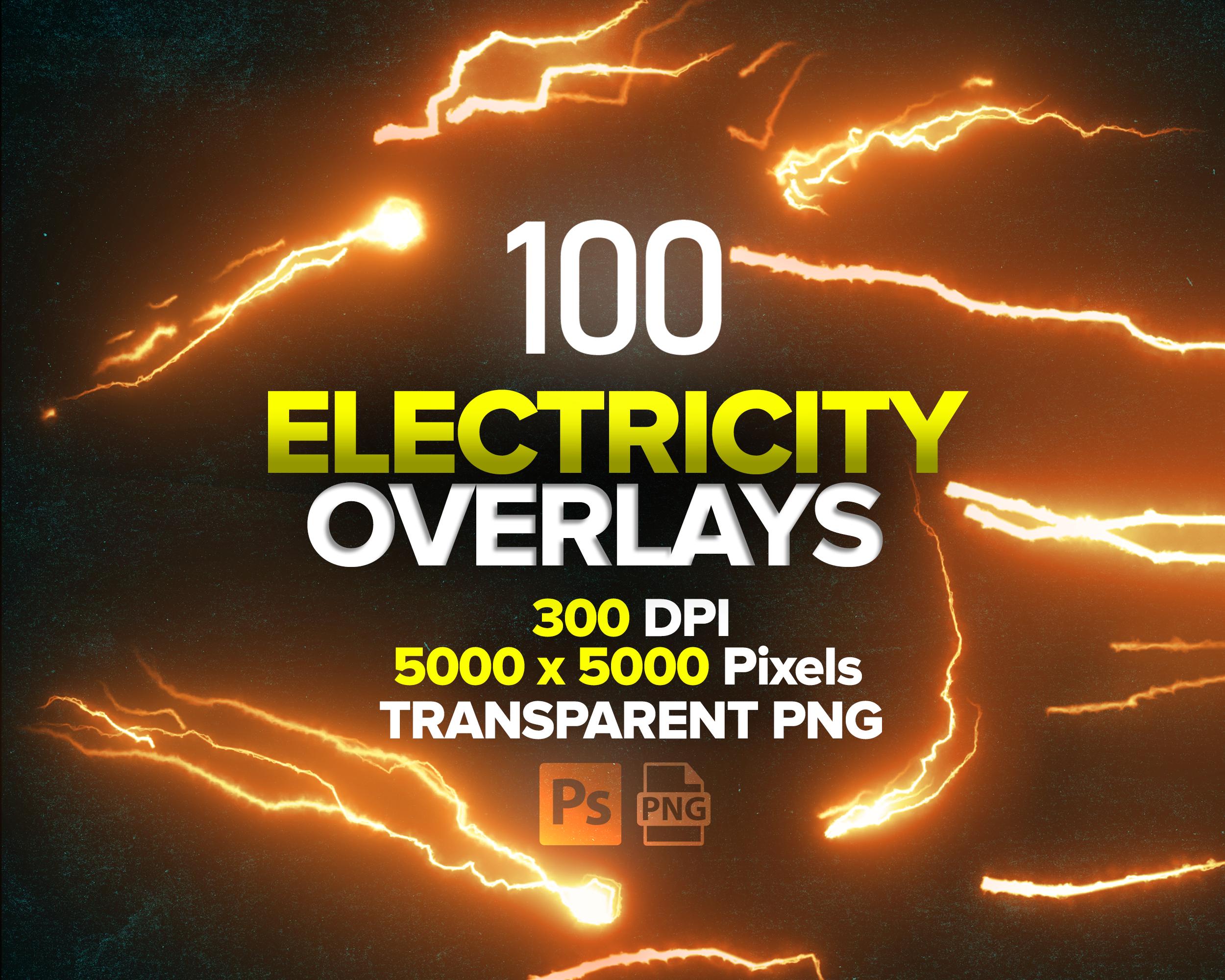100 Electricity Bolts Overlays, Lightning Overlays, Magic Effects ...