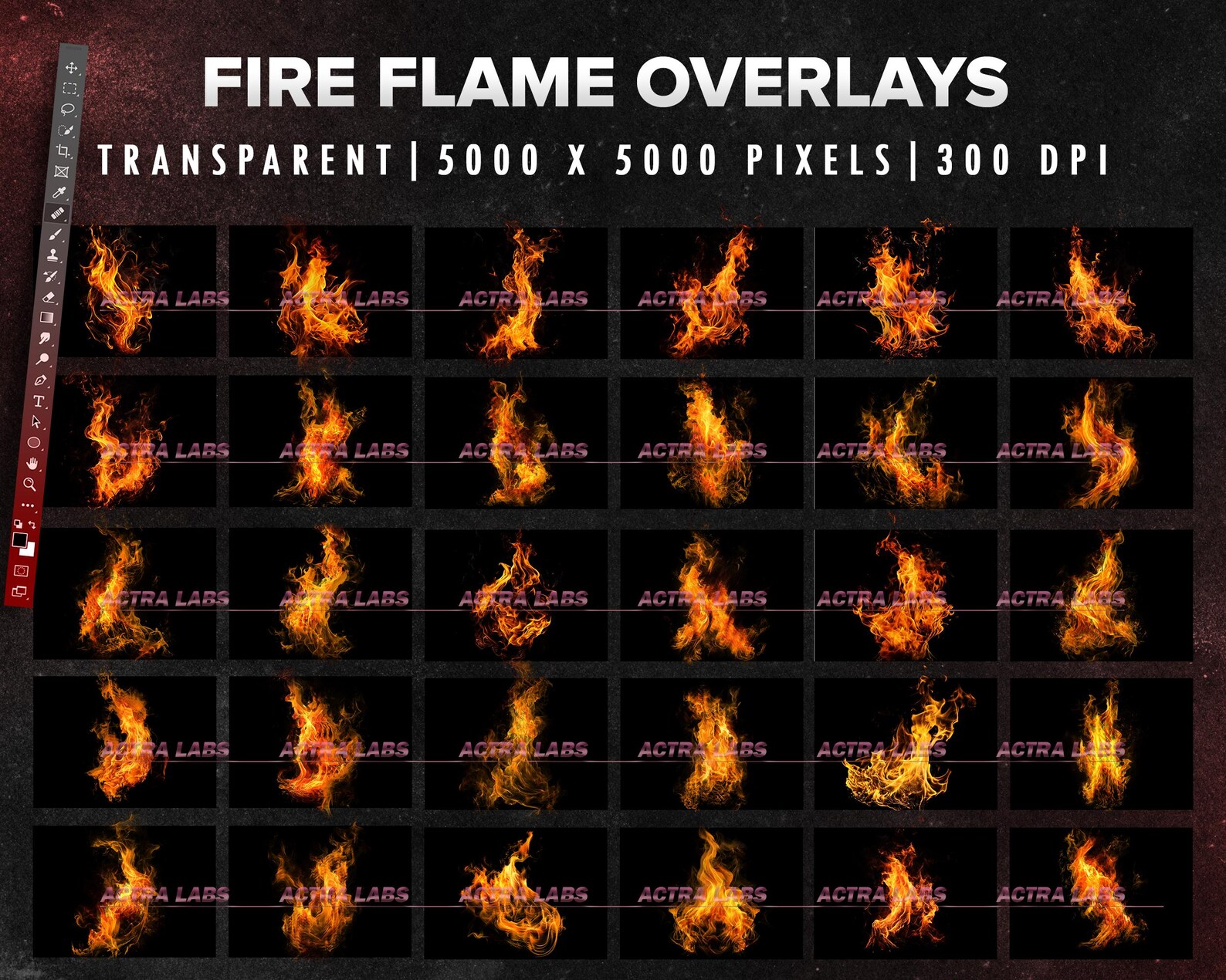 100 Fire Flame Overlays, Realistic Photoshop Fire, Campfire, Bonfire ...
