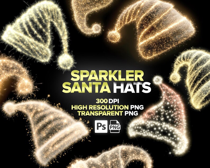 Santa Hat PNG Overlays, Realistic Christmas Hats, Photoshop (digital ...