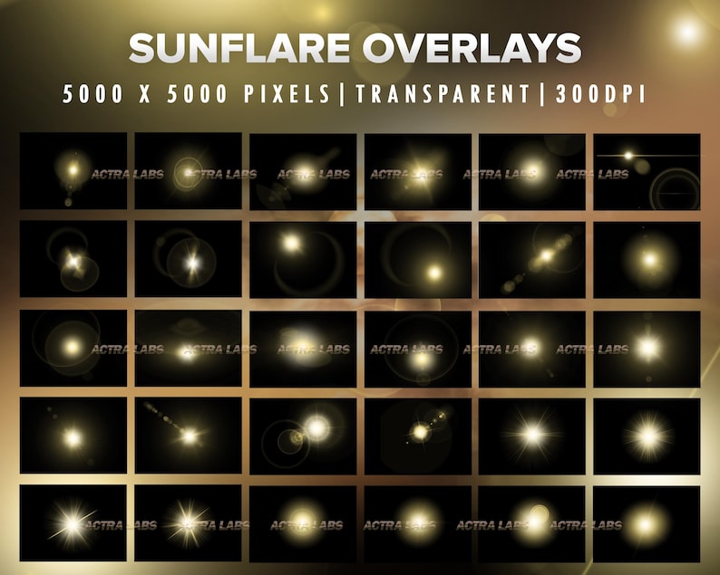 100 Sunflare Overlays for Photoshop, Sunlight Overlays, Sunset Overlays ...