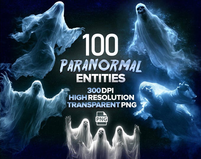 100 Paranormal Entities Overlays, Realistic Ghost Overlays, Halloween ...