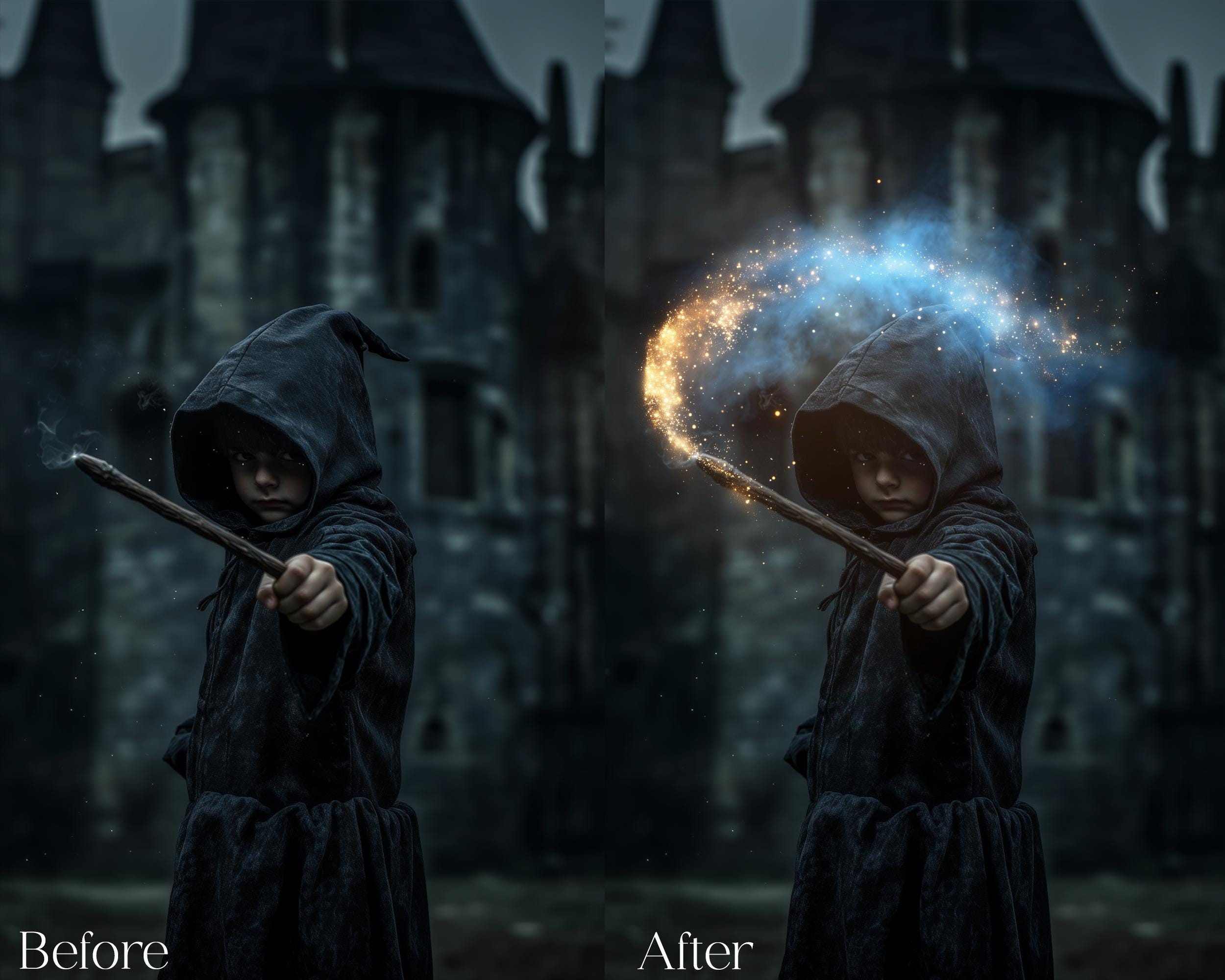 40 Magic Wand Effects, Magic Light Overlays, Bokeh Glitter, Magic Spell ...