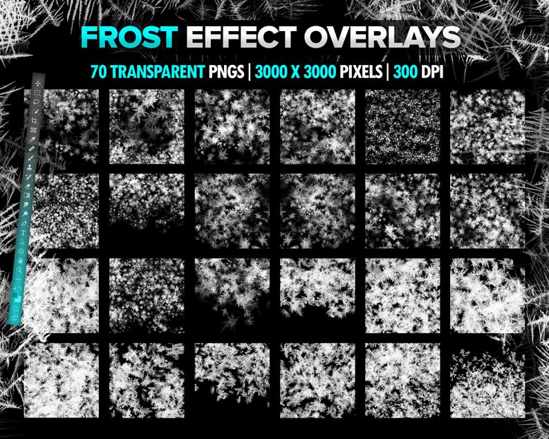 70 Frost Photoshop Overlays, Frozen Ice, Winter Overlays, Frosty ...