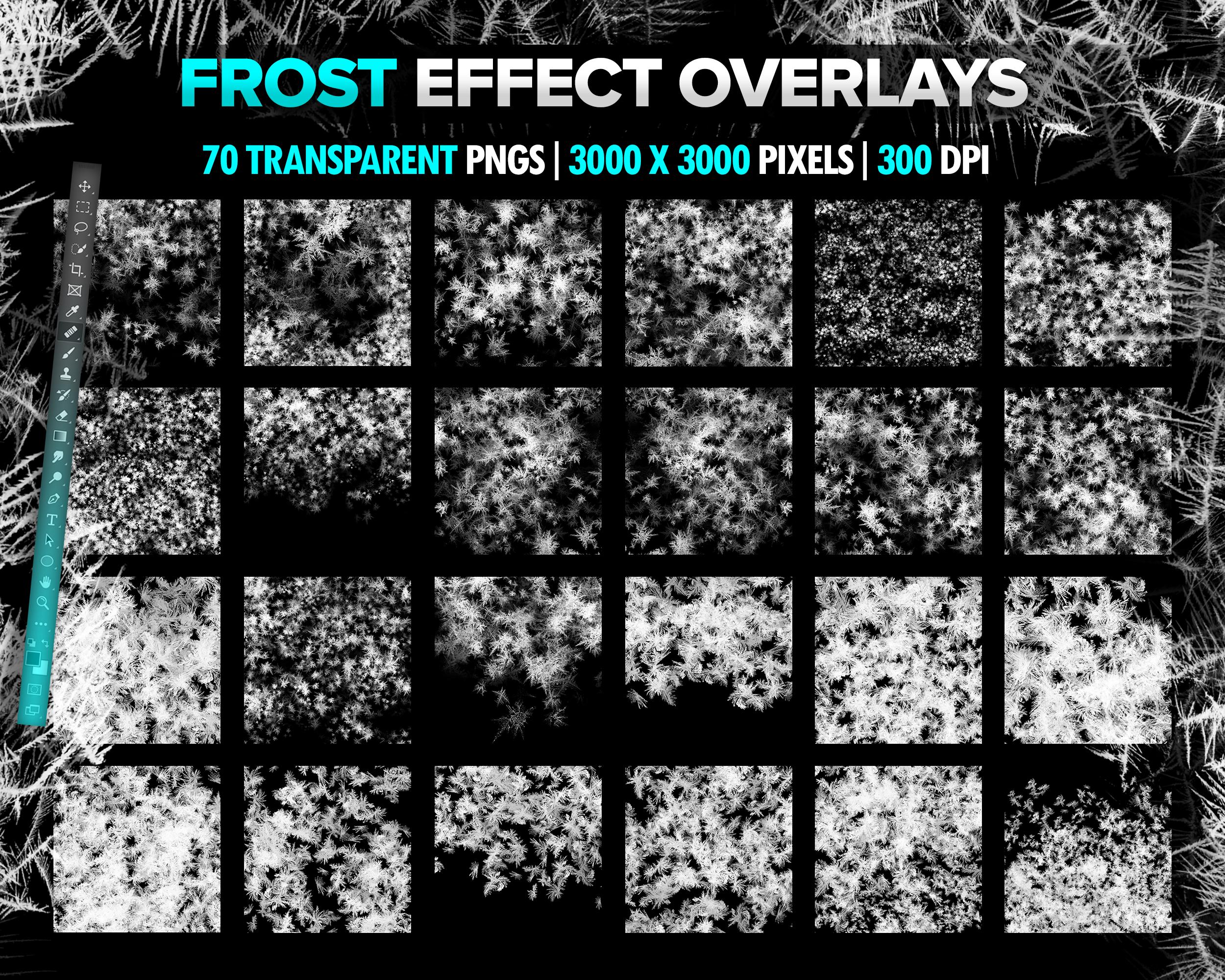 70 Frost Photoshop Overlays, Frozen Ice, Winter Overlays, Frosty ...