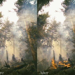100 Fire Flame Overlays, Realistic Photoshop Fire, Campfire, Bonfire ...